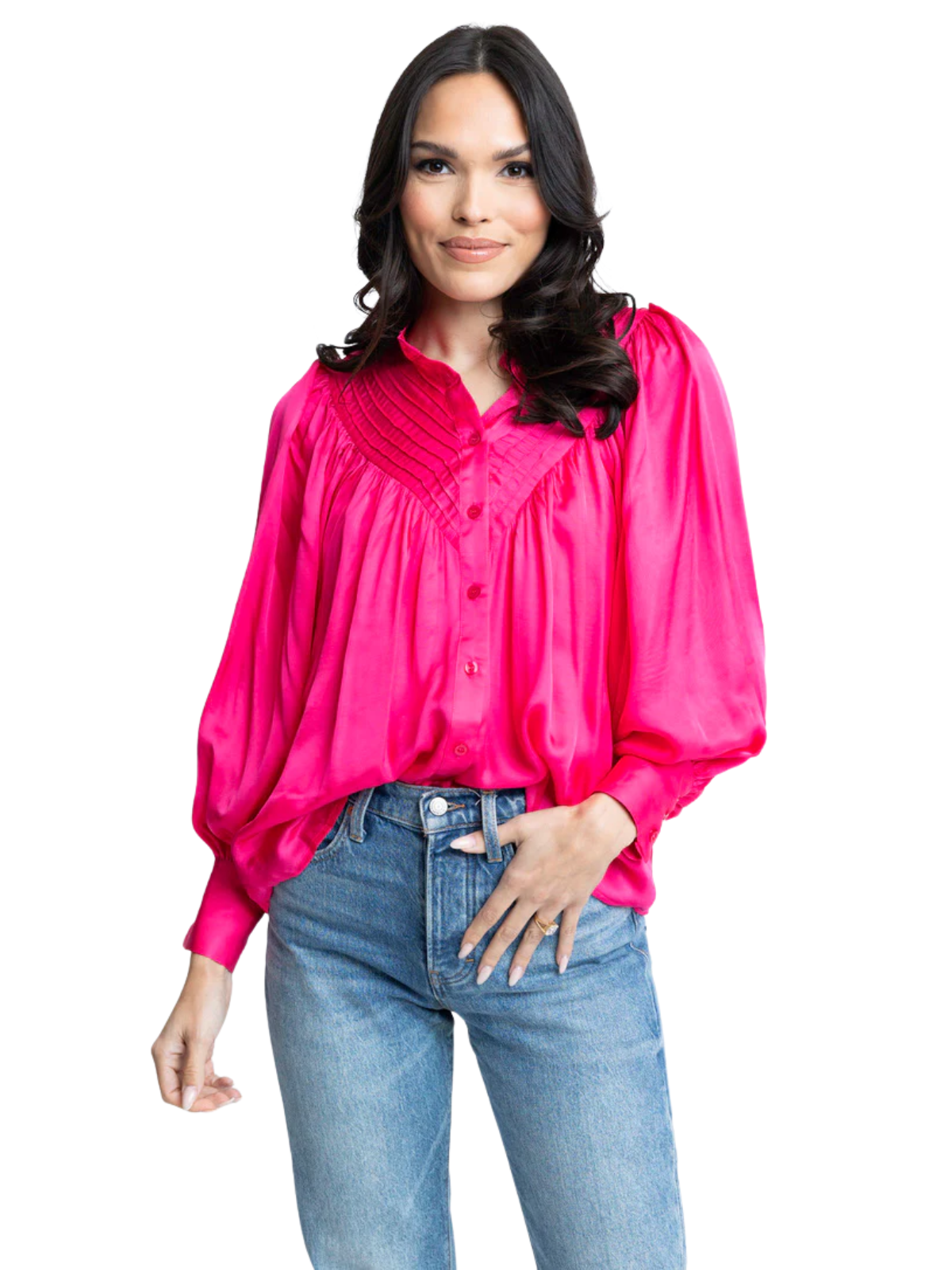 Pleat Button Up Top